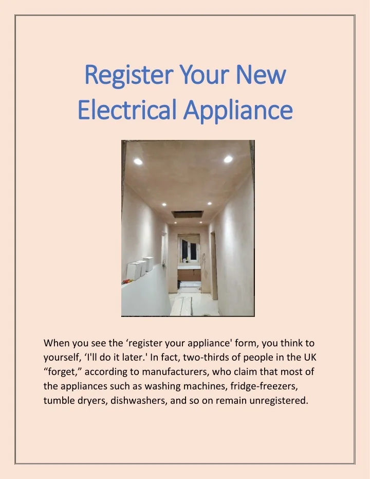 PPT - Register Your New Electrical Appliance PowerPoint Presentation ...