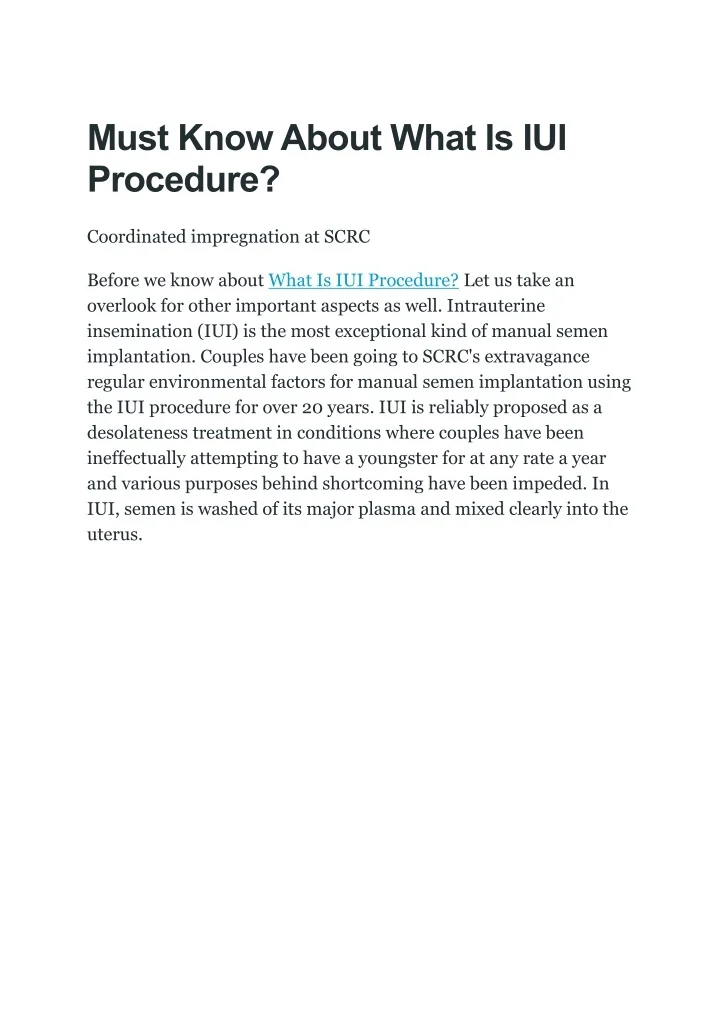 PPT - Must Know About What Is IUI Procedure PowerPoint Presentation ...