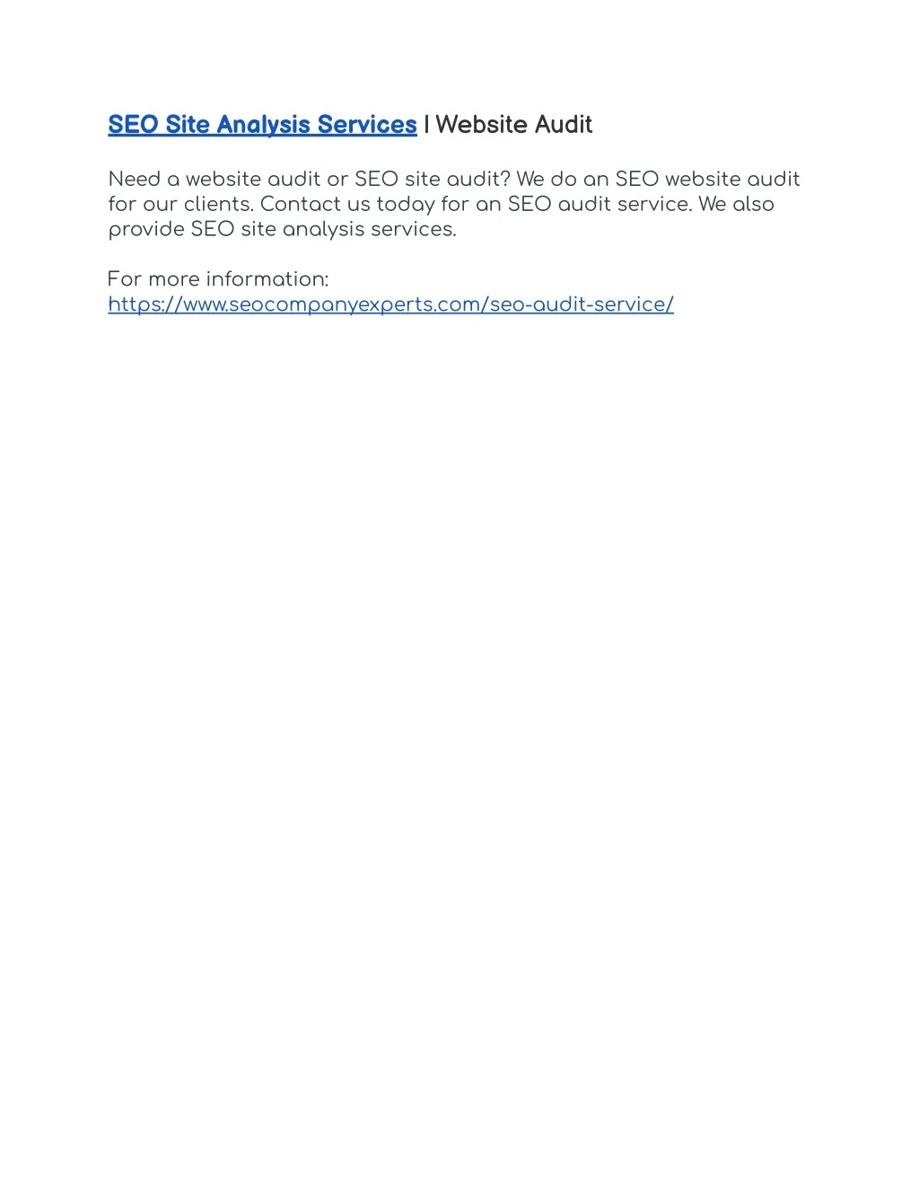PPT - SEO Site Analysis Services | Website Audit PowerPoint ...