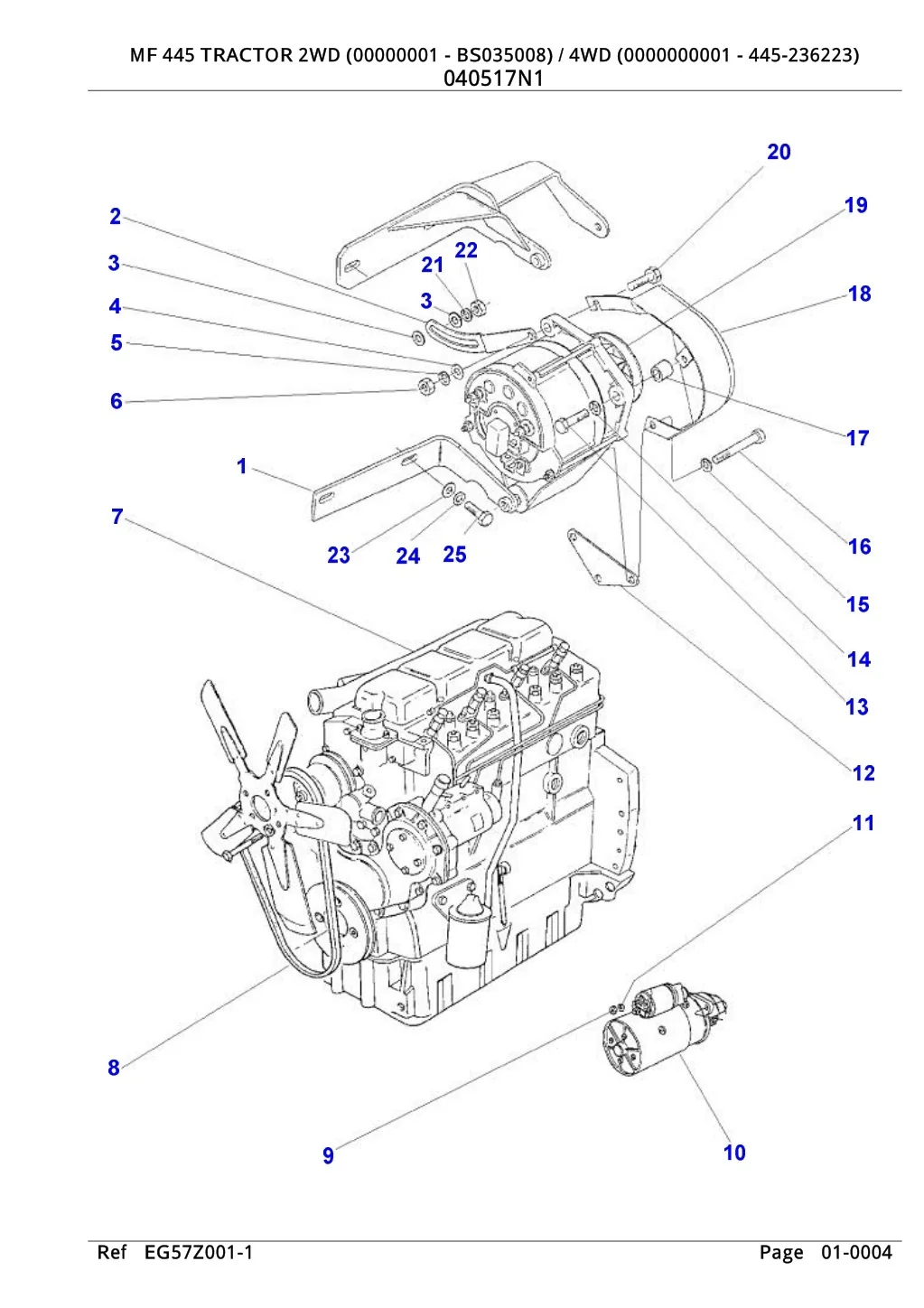 PPT - Massey Ferguson MF 445 TRACTOR 2WD (00000001 - BS035008) Parts ...