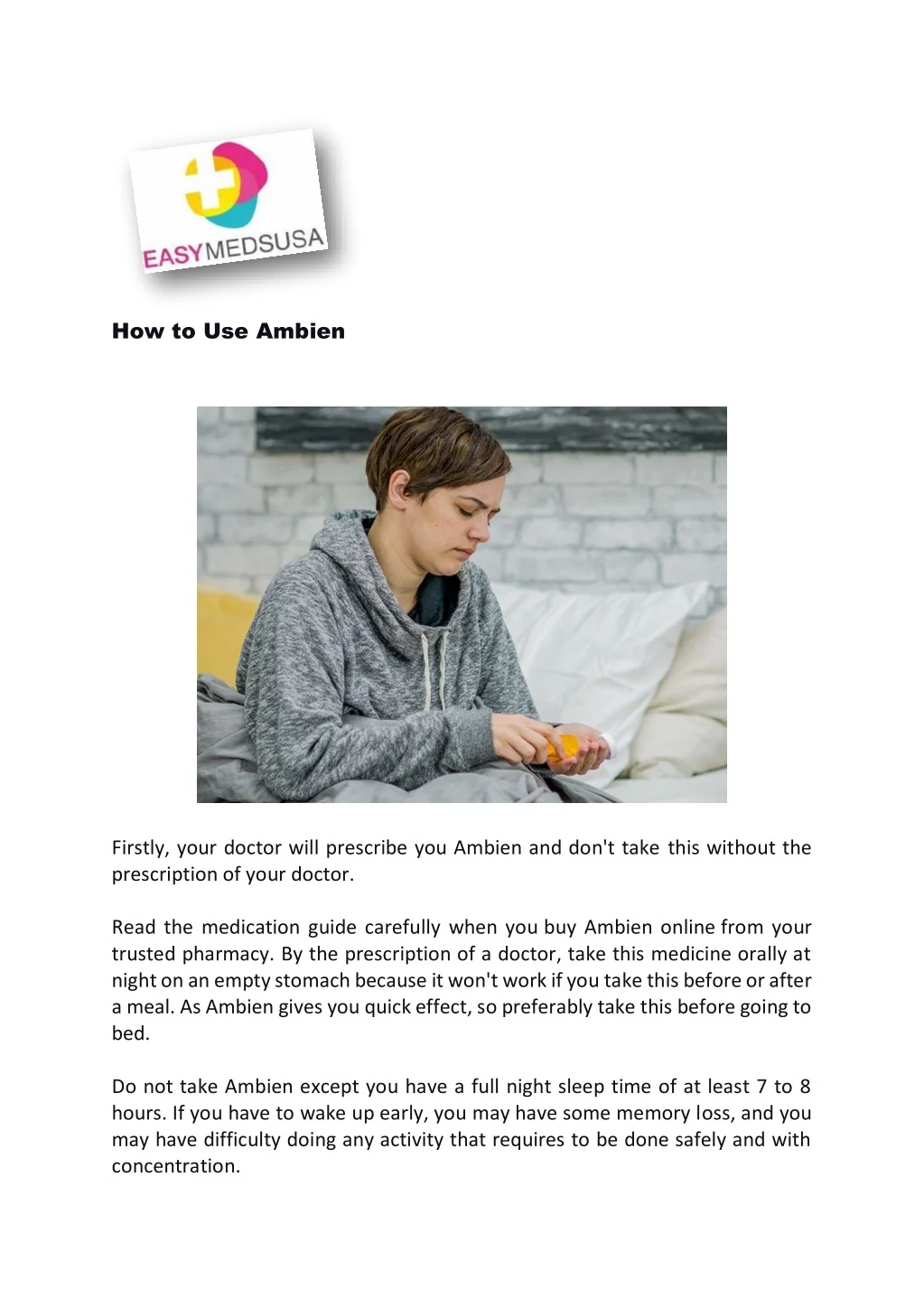 PPT - Everything You Should Know About Ambien (Zolpidem) Medicine ...