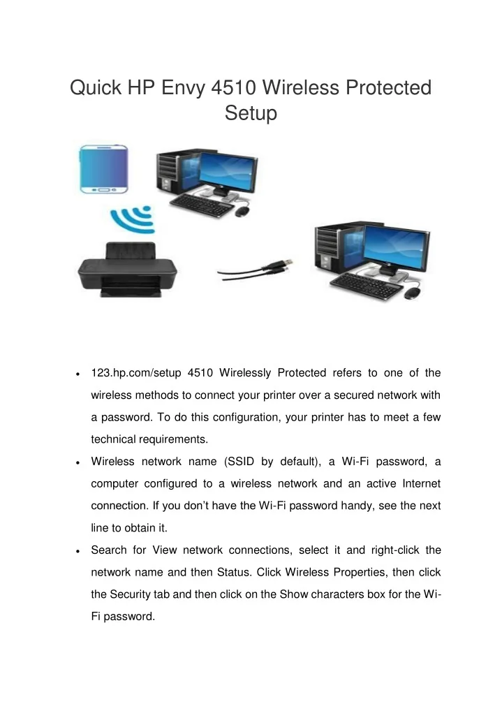 PPT - Quick HP Envy 4510 Wireless Protected Setup PowerPoint ...