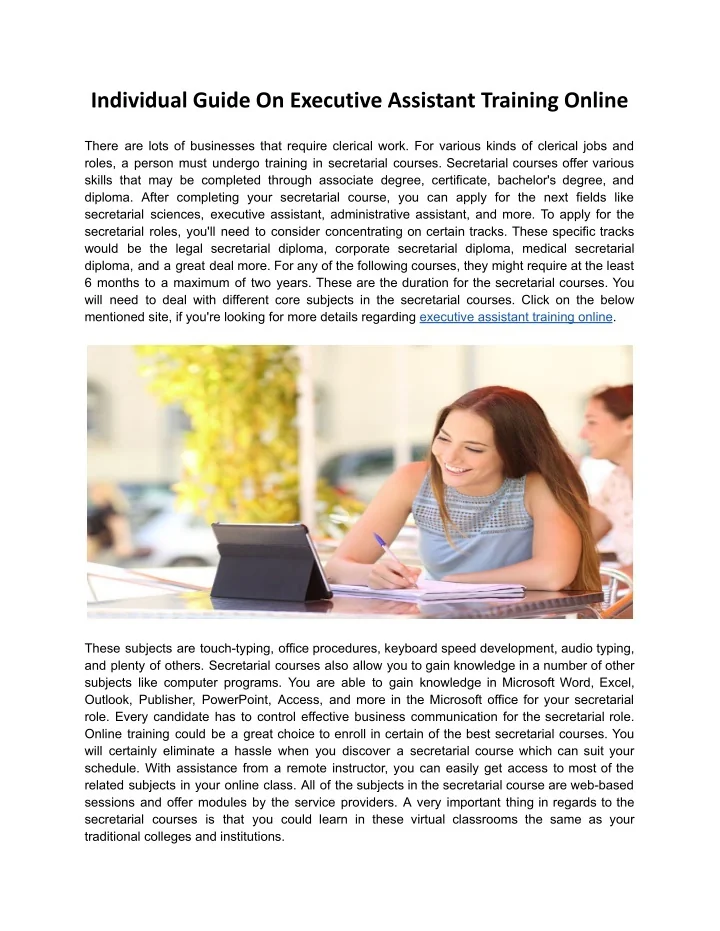 PPT - Individual Guide On Executive Assistant Training Online ...