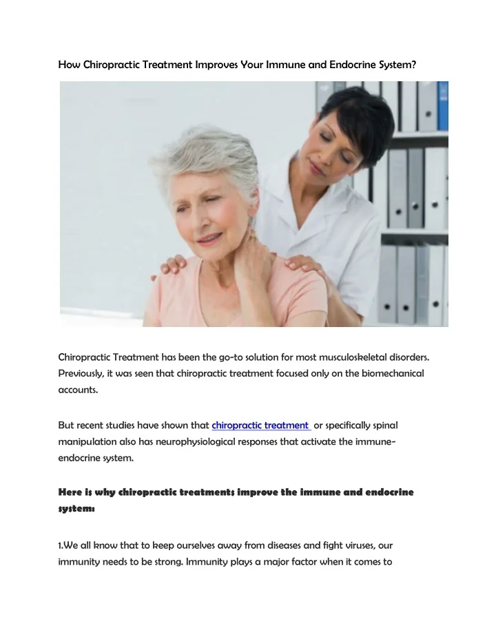 PPT - How Chiropractic Treatment Improves Your Immune and Endocrine ...