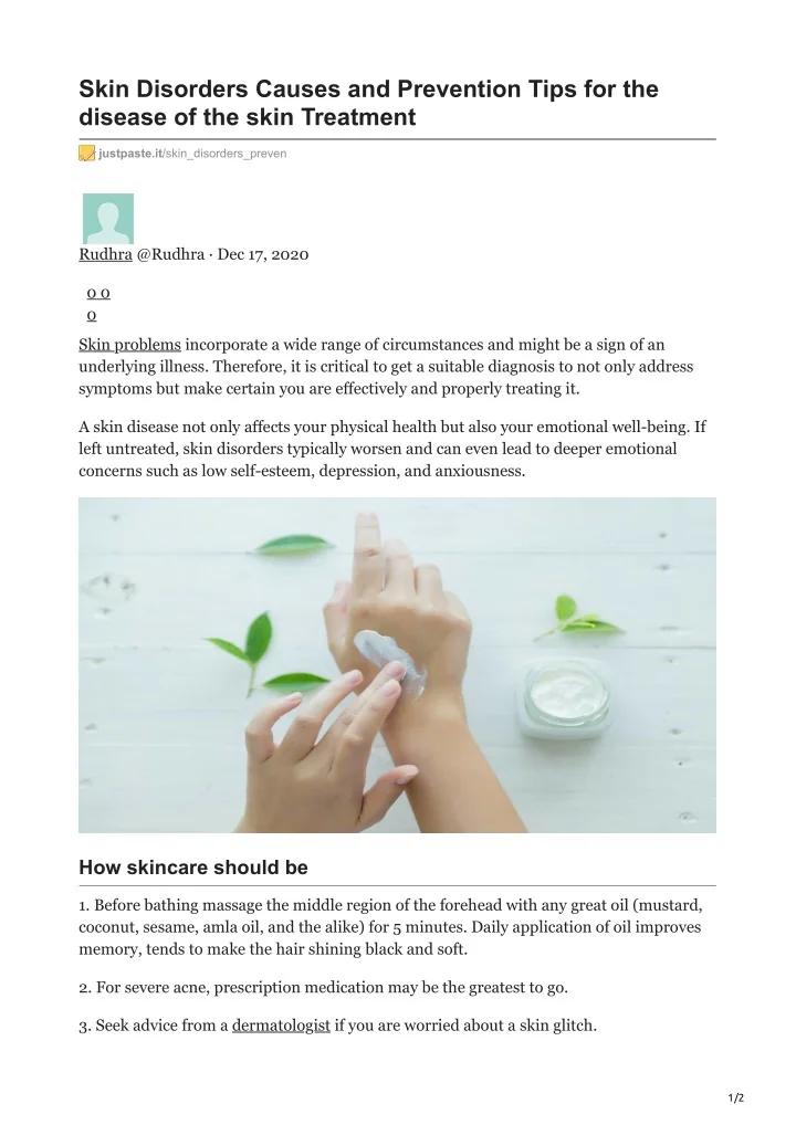 PPT - justpaste.it-Skin Disorders Causes and Prevention Tips for the ...