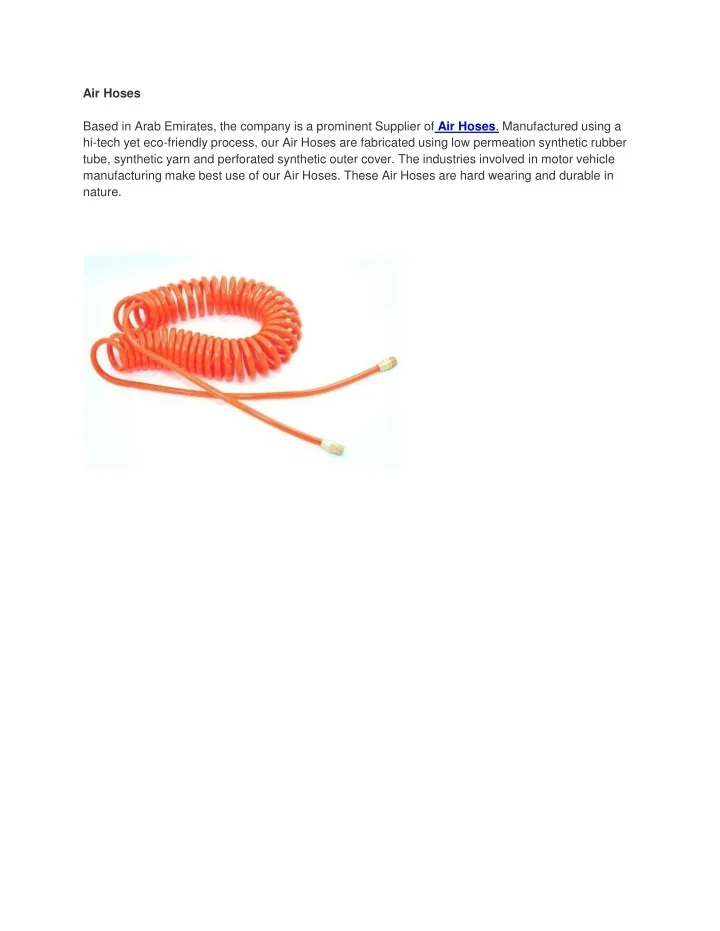 PPT - Air-Hoses PowerPoint Presentation, free download - ID:10613451