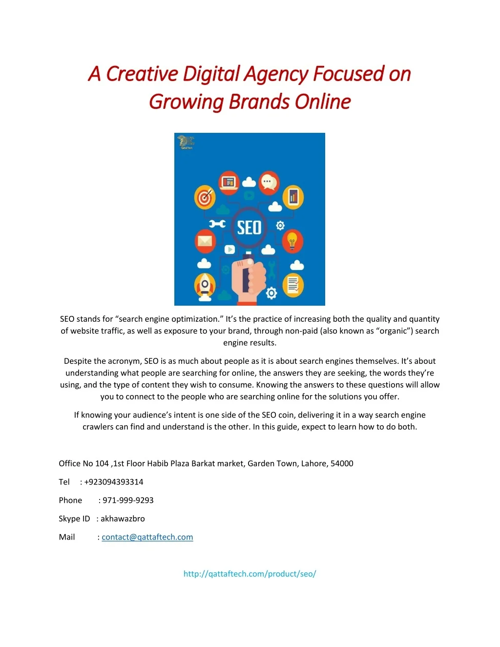 PPT - A Creative Digital Agency Focused on Growing Brands Online ...