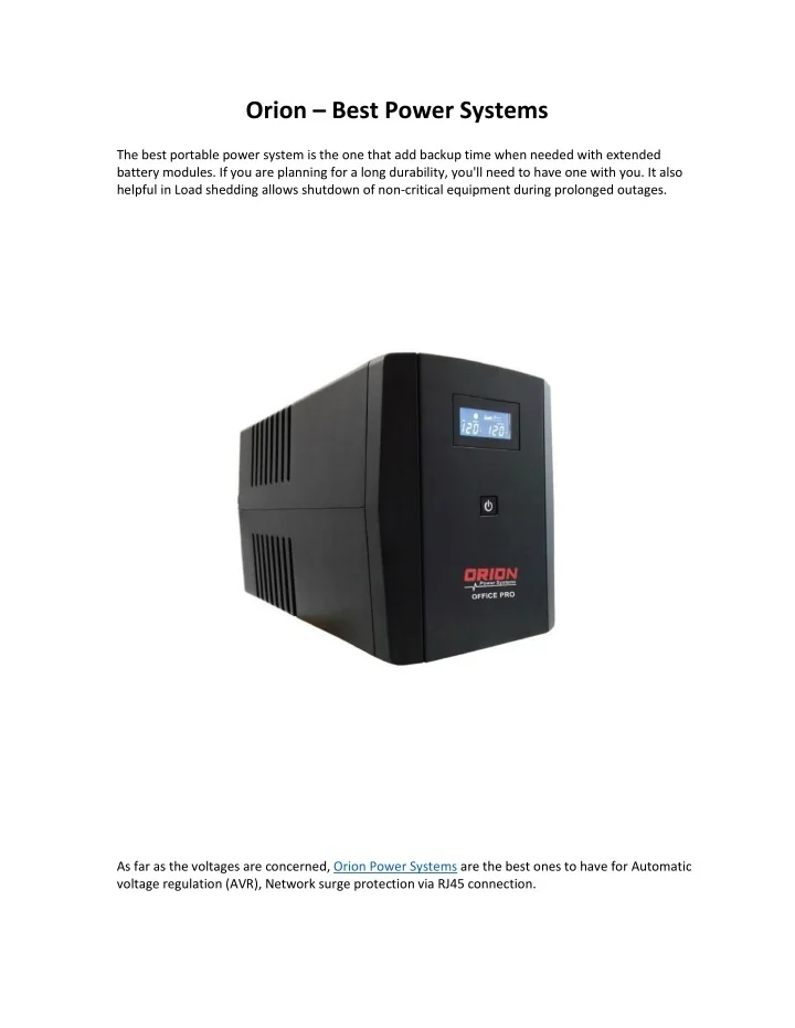 PPT - Orion Power Systems PowerPoint Presentation, free download - ID ...