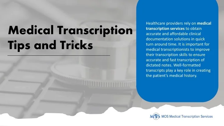 PPT - Medical Transcription Tips and Tricks PowerPoint Presentation ...