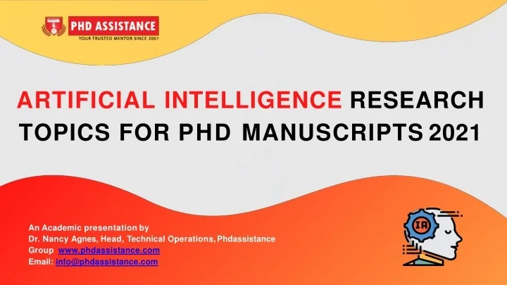 PPT - Artificial Intelligence Research Topics for PhD Manuscripts 2021 ...