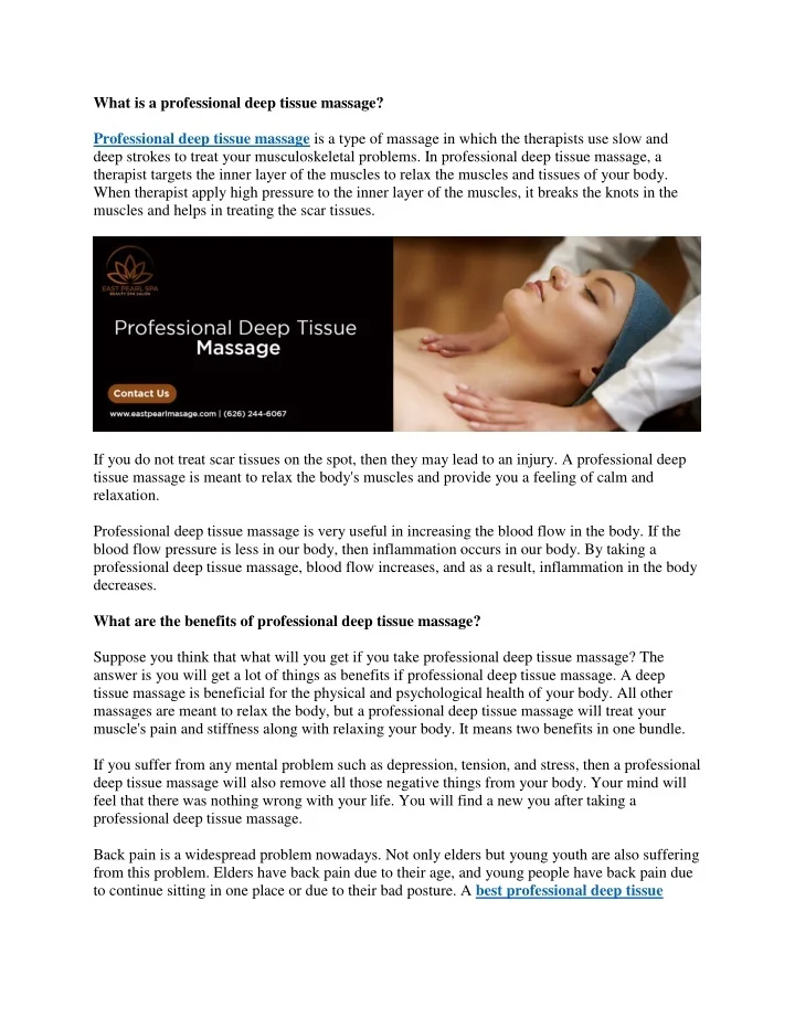 PPT - What is a professional deep tissue massage PowerPoint ...
