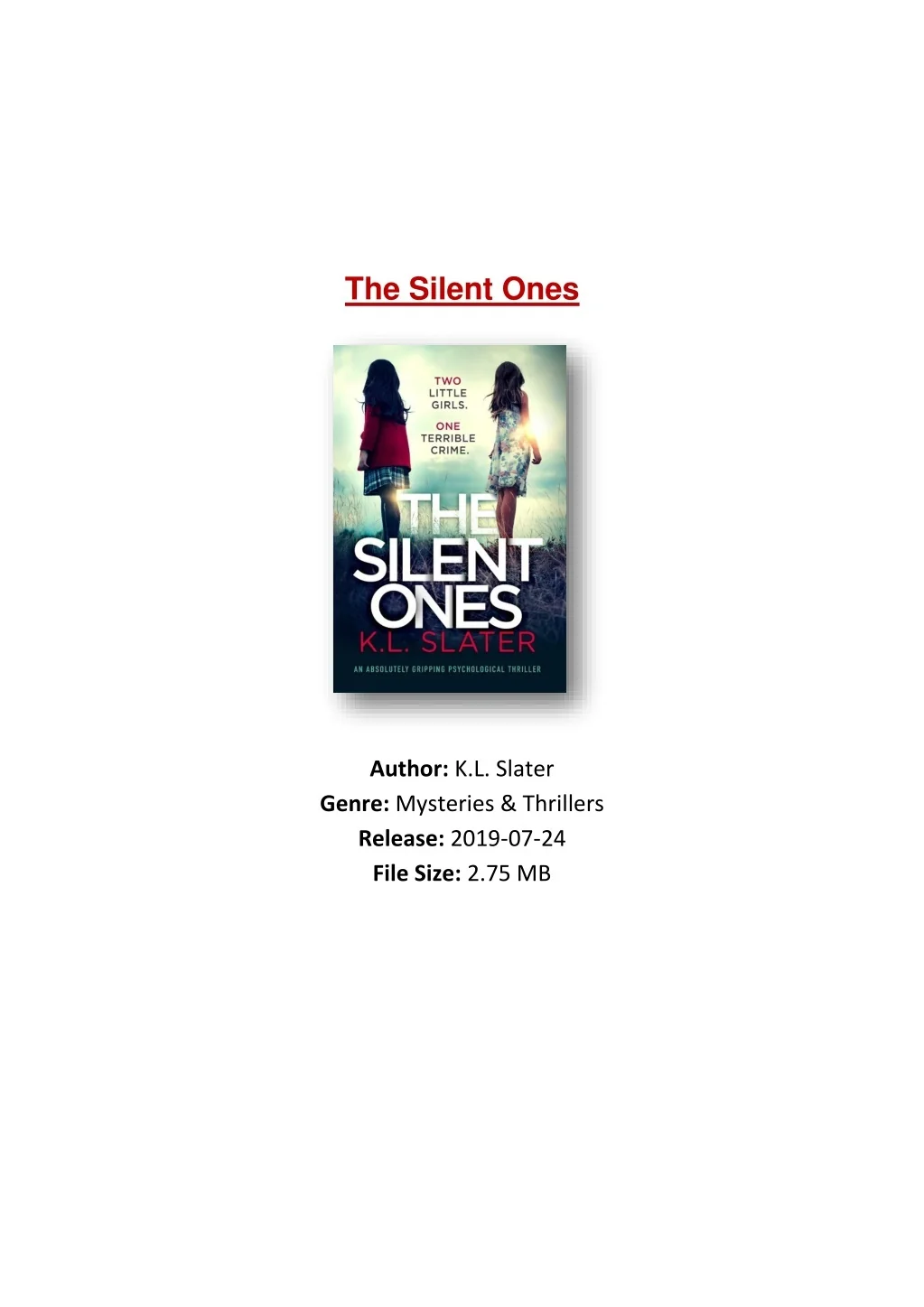 PPT - [PDF] Free Download The Silent Ones By K.L. Slater PowerPoint ...