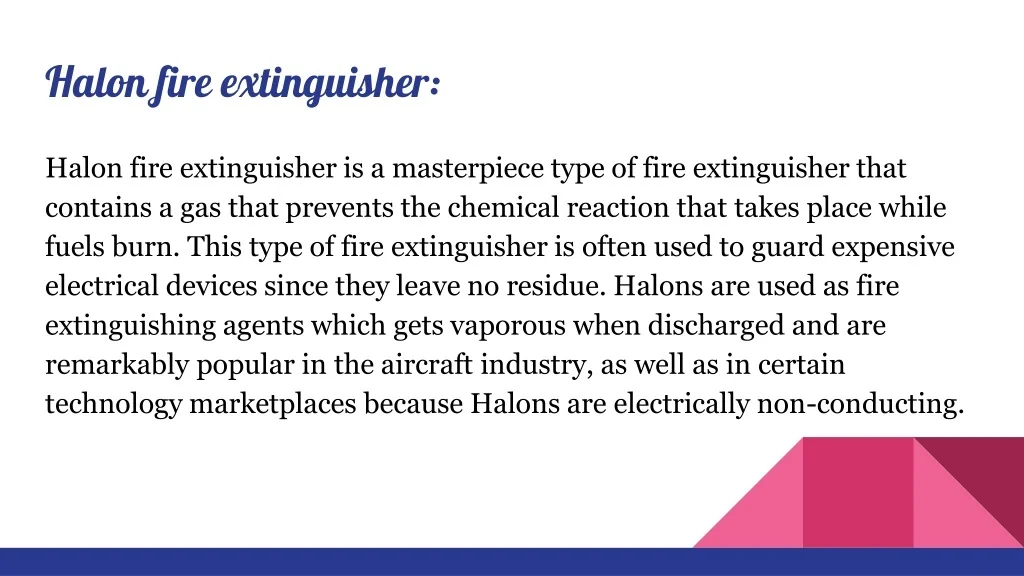 PPT - Get The Best Fire Safety Equipments - Halon Fire Extinguisher ...
