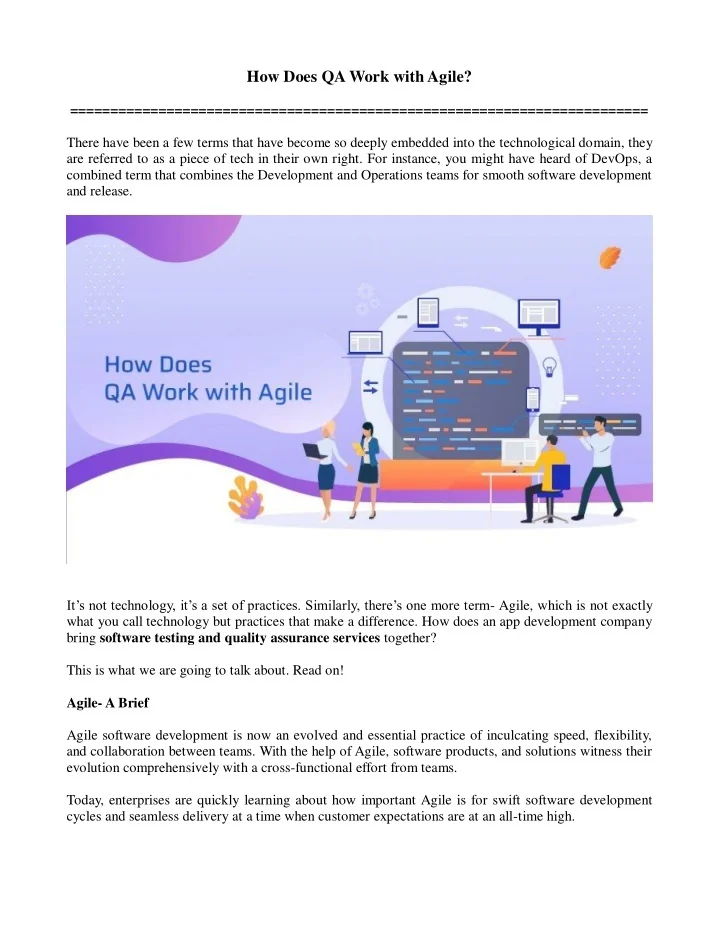 Ppt How Does Qa Work With Agile Powerpoint Presentation Free