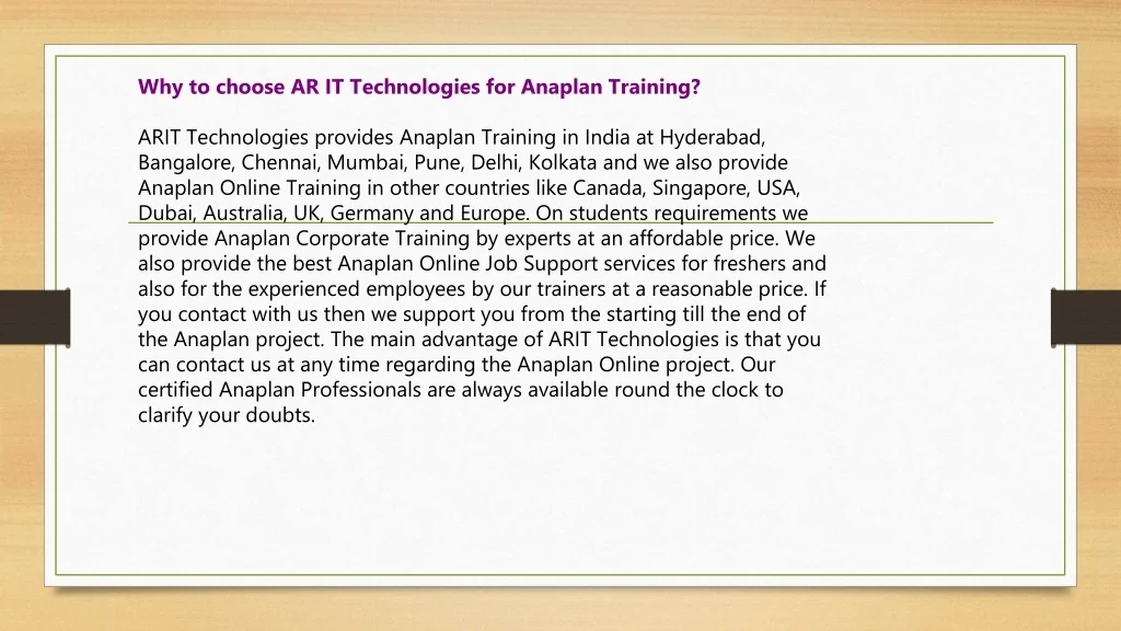 PPT - Anaplan Training | Anaplan Online Training – ARIT PowerPoint ...