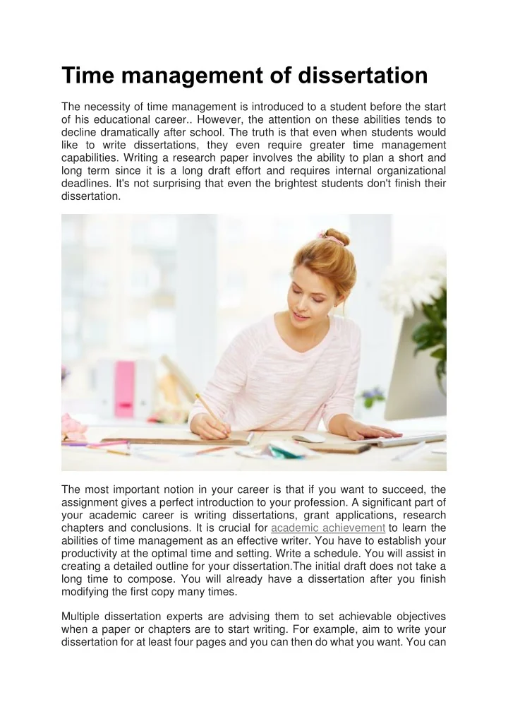 PPT - Time management of dissertation PowerPoint Presentation, free ...