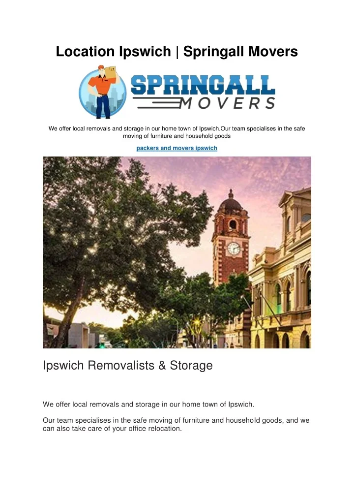 PPT - Location Ipswich Springall Movers PowerPoint Presentation, free ...