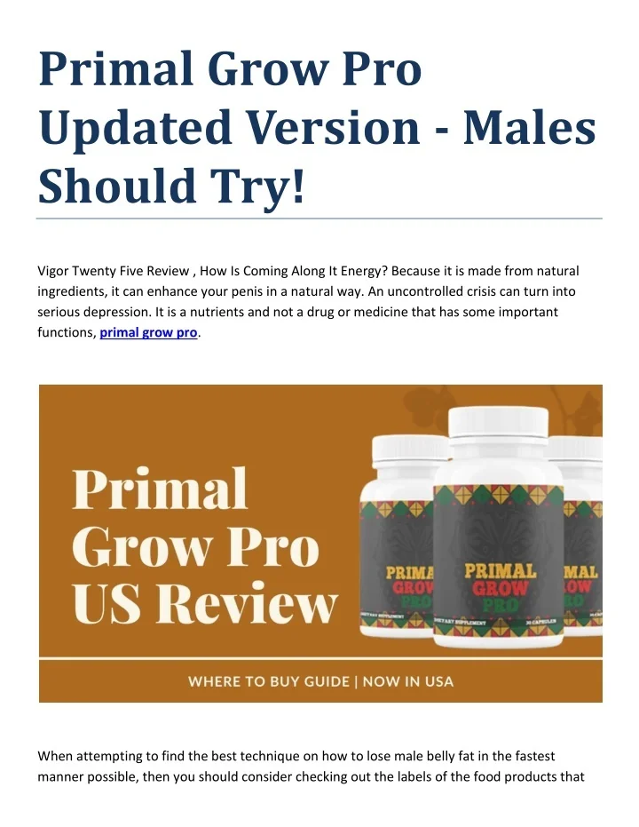 PPT - Primal Grow Pro - Is There Any Better Formula Than It? PowerPoint ...