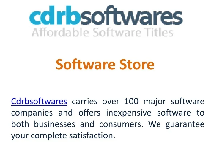 PPT - Software Store PowerPoint Presentation, free download - ID:10625701