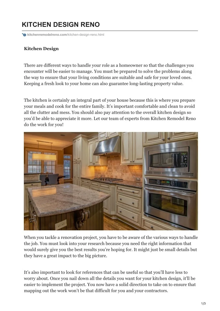 PPT - Kitchen Design Reno PowerPoint Presentation, free download - ID ...