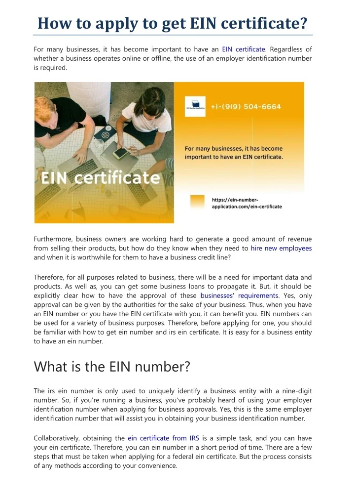 PPT - EIN certificate PowerPoint Presentation, free download - ID:10626915