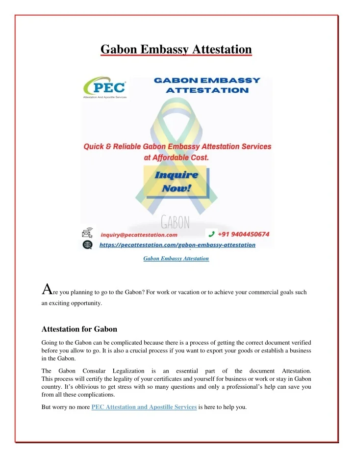 PPT - Gabon Embassy Attestation Blog PowerPoint Presentation, free ...
