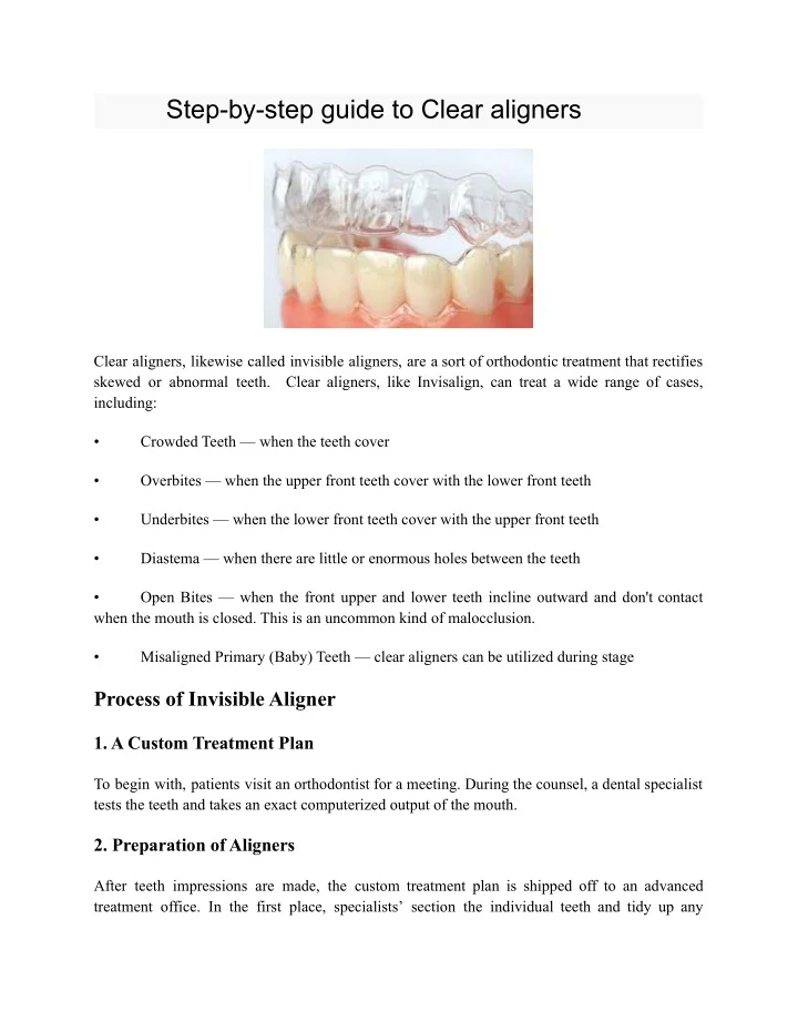 PPT - Step-by-step guideClear Aligner | Invisible Braces with Germ to ...