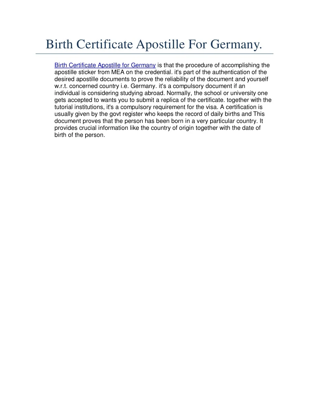 PPT - Birth Certificate Apostille For Germany PowerPoint Presentation ...