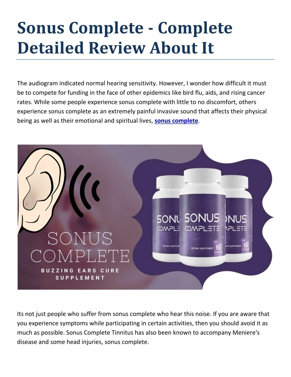 PPT - Order Sonus Complete & Get Relief From Ringing Ears PowerPoint ...