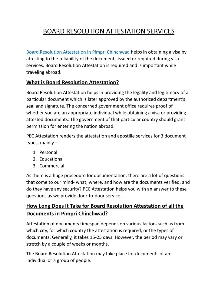 PPT - Board Resolution Attestation in Pimpri Chinchwad.docx PowerPoint ...