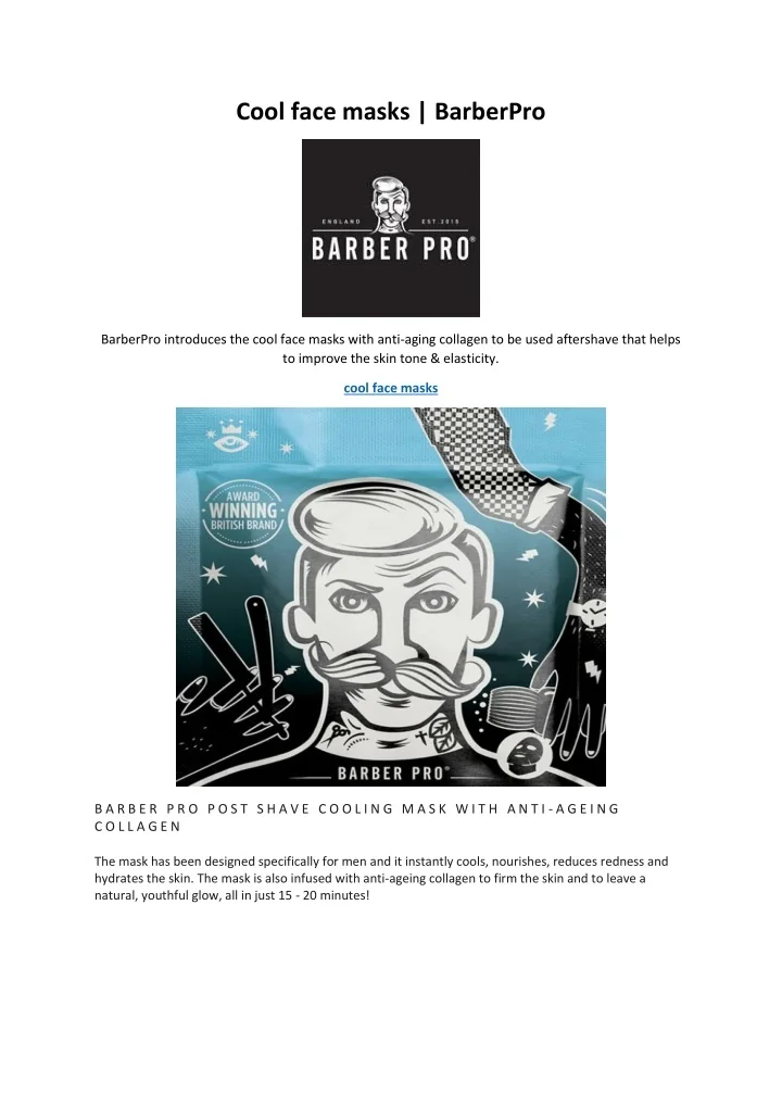 PPT - Cool face masks | BarberPro PowerPoint Presentation, free ...