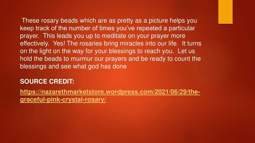 PPT - “The graceful pink crystal rosary” PowerPoint Presentation, free ...