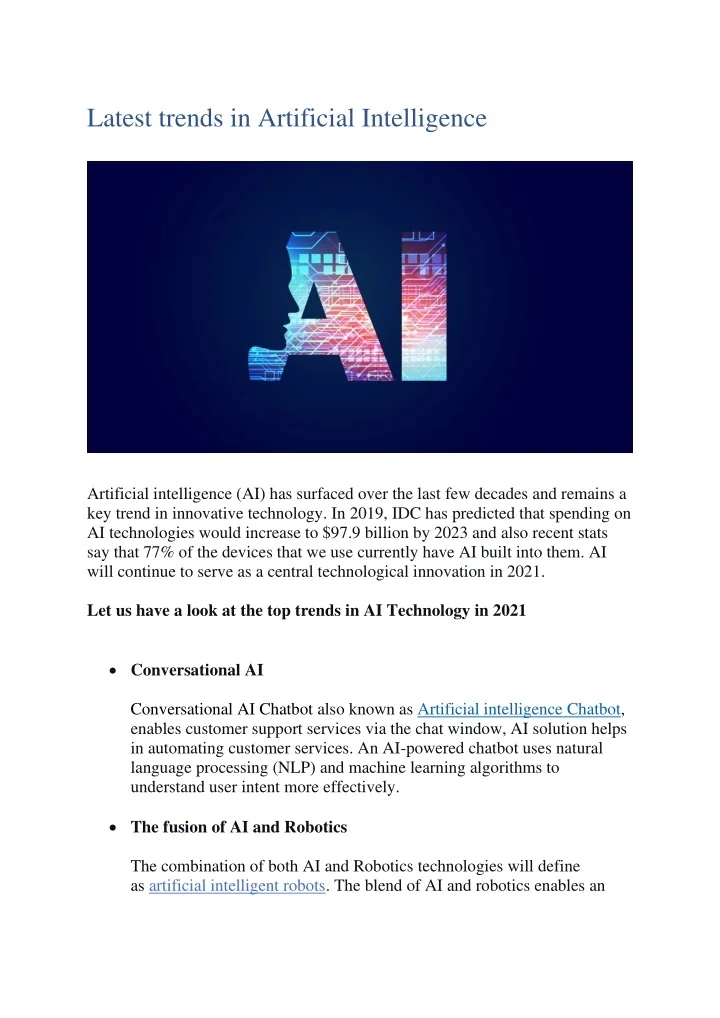 PPT - Latest trends in Artificial Intelligence PowerPoint Presentation ...