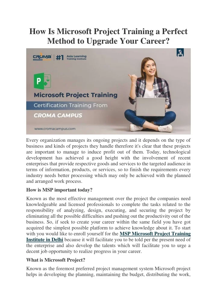 PPT - How Is Microsoft Project Training a Perfect Method to Upgrade ...