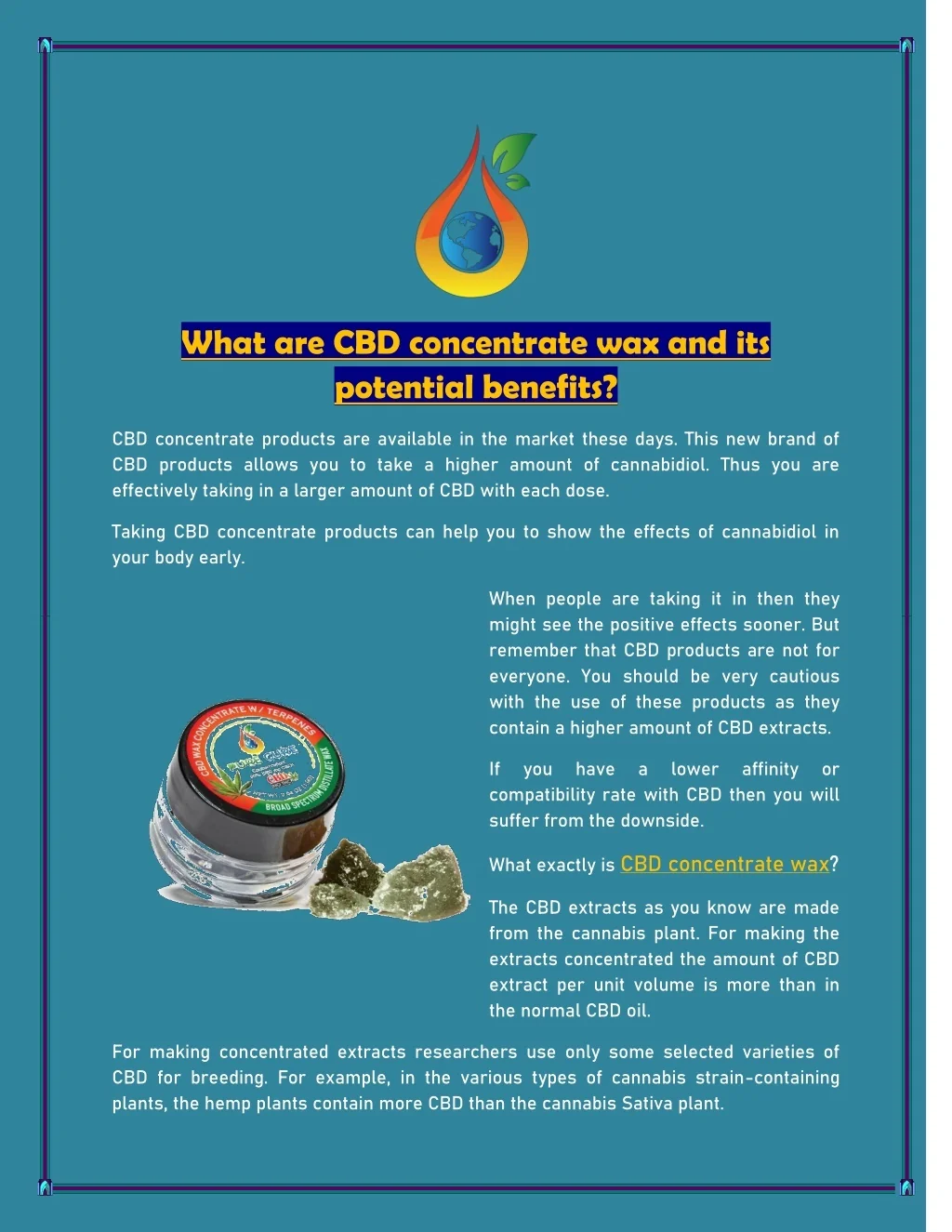 PPT - What are CBD concentrate wax and its potential benefits ...