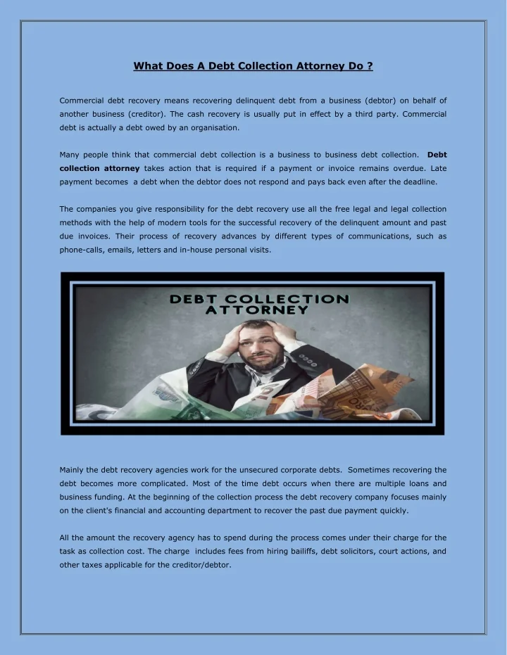 PPT - What Does A Debt Collection Attorney Do ? PowerPoint Presentation ...