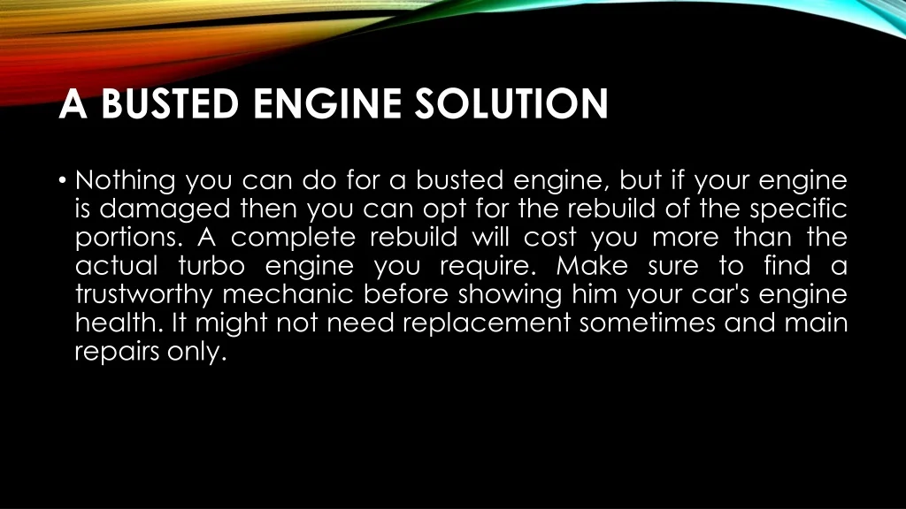 PPT - What Are The Benefits Of Engine Repair And Overhauling ...