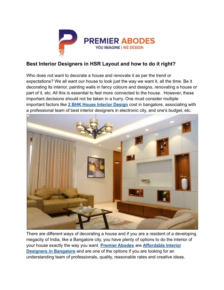 PPT - Best Interior Designers in HSR Layout and how to do it right ...