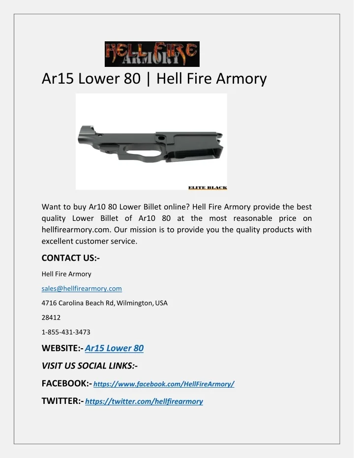 PPT - Ar15 Lower 80 | Hell Fire Armory PowerPoint Presentation, free download - ID:10640408