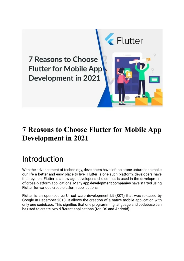 PPT - 7 Reasons to Choose Flutter for Mobile App Development in 2021 ...