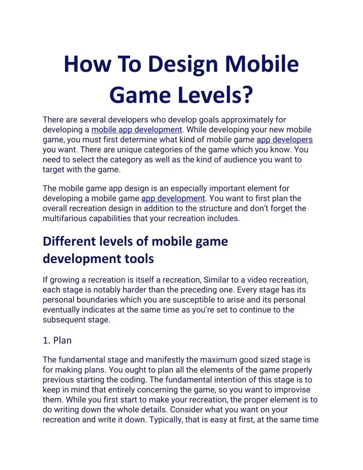 PPT - How To Design Mobile Game Levels PowerPoint Presentation, free ...