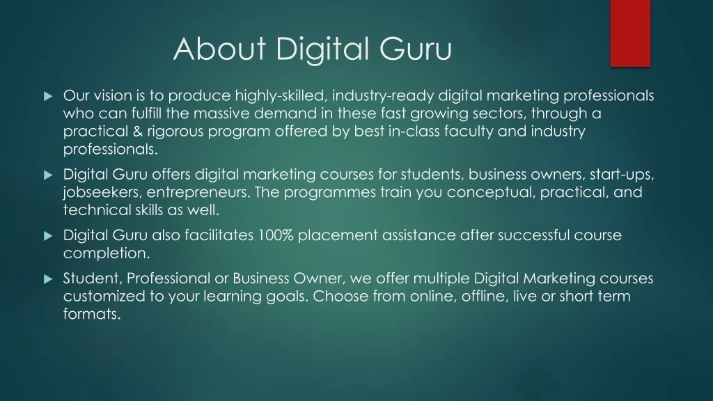 PPT - Digital Guru- Best Digital Training Institute In India PowerPoint ...
