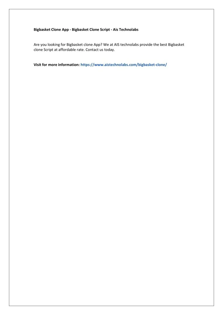 PPT - Bigbasket Clone App - Bigbasket Clone Script - Ais Technolabs PowerPoint Presentation - ID ...