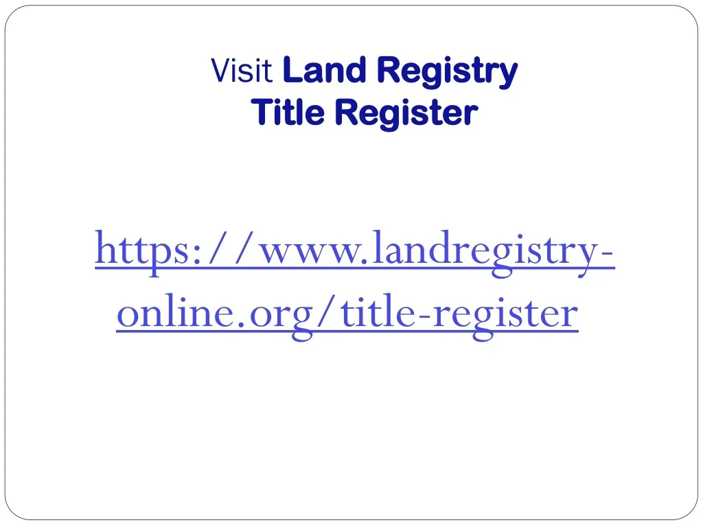 PPT - Land Registry Title Register PowerPoint Presentation, free ...