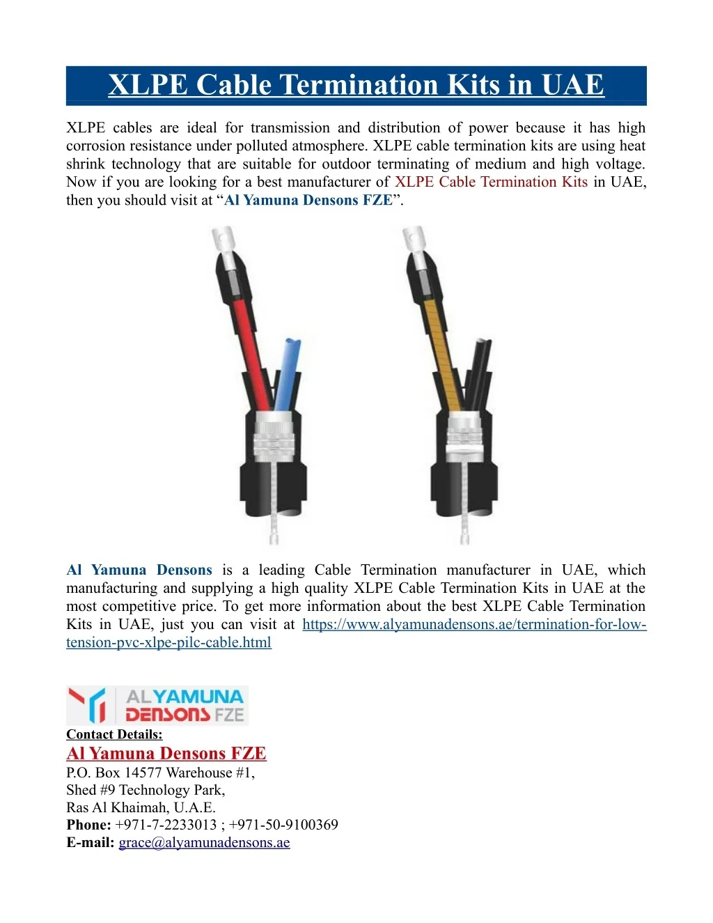 PPT - XLPE Cable Termination Kits in UAE PowerPoint Presentation, free ...