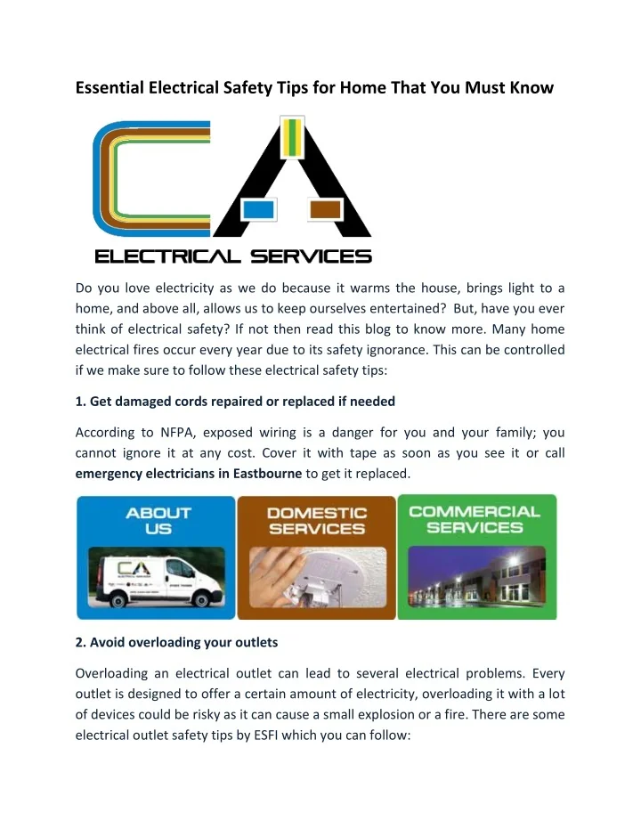 PPT - Essential Electrical Safety Tips for Home That You Must Know ...