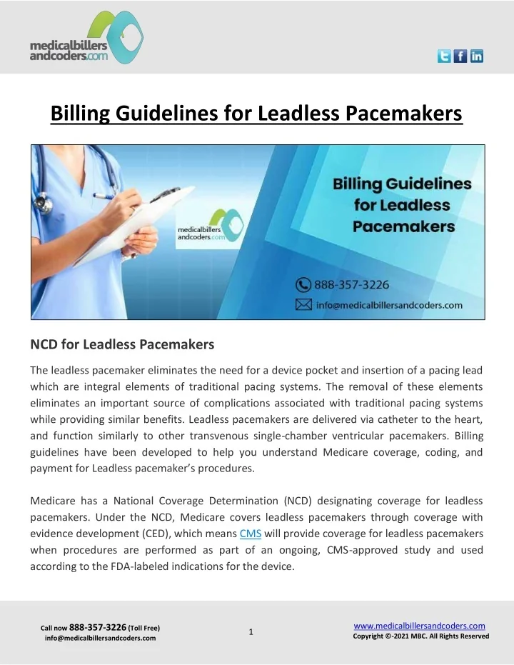 PPT - Billing Guidelines for Leadless Pacemakers PowerPoint ...