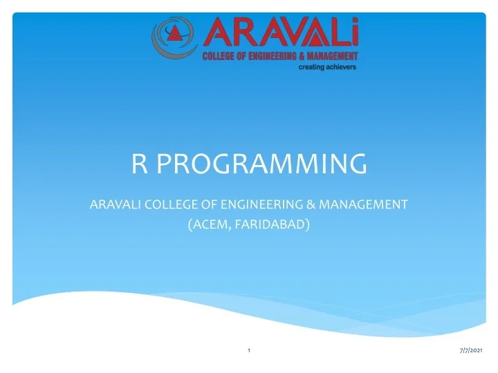 PPT ACEM R Programming PowerPoint Presentation Free Download ID 10650402