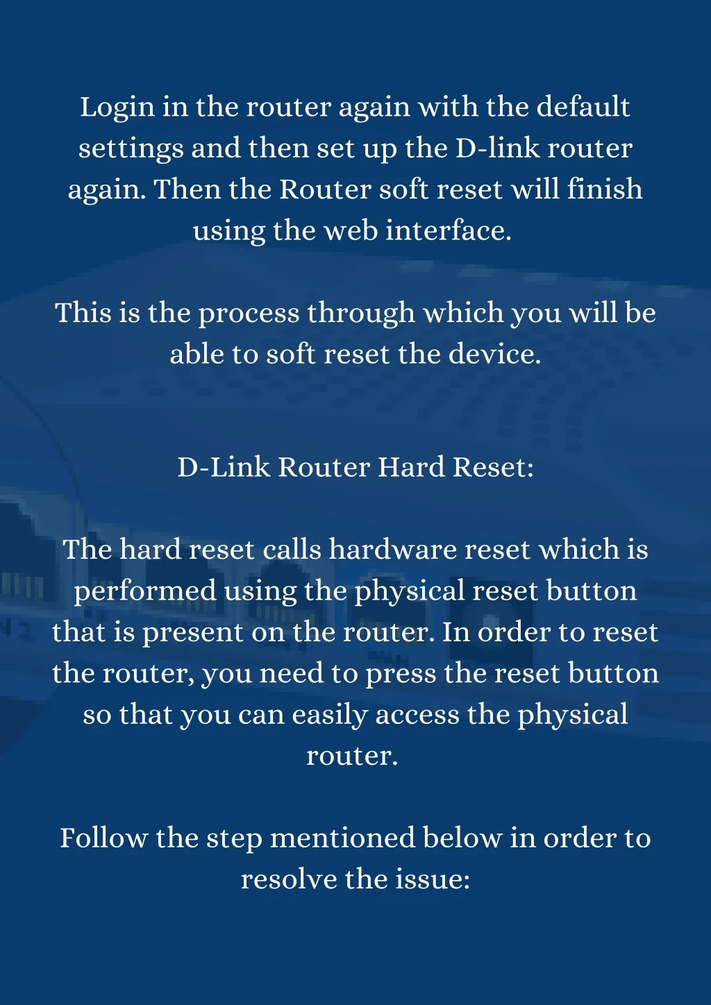 PPT - Steps: How to Reset D-Link Router Password | Hard & Soft Reset ...