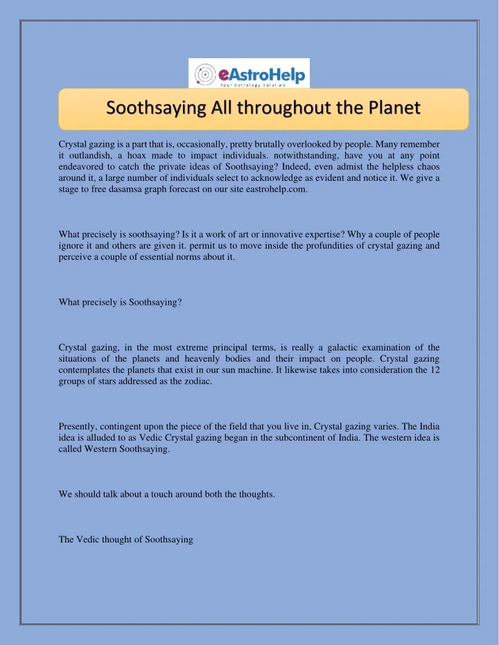 PPT - Soothsaying All throughout the Planet PowerPoint Presentation ...